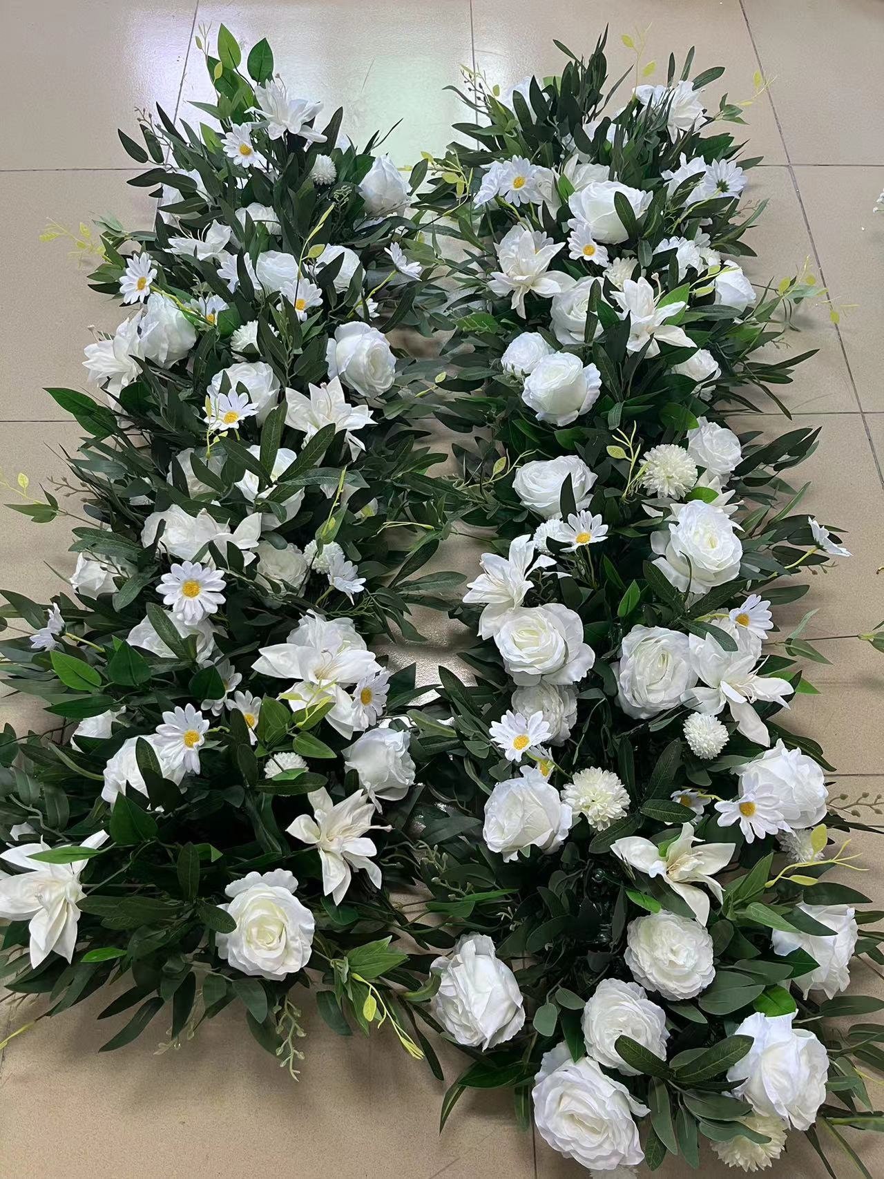 Flower Arch Garland,red Rose Flower Runner,wedding Floral Row,wedding ...