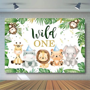 Wild One Birthday Party Photography Background Safari Animals - Etsy