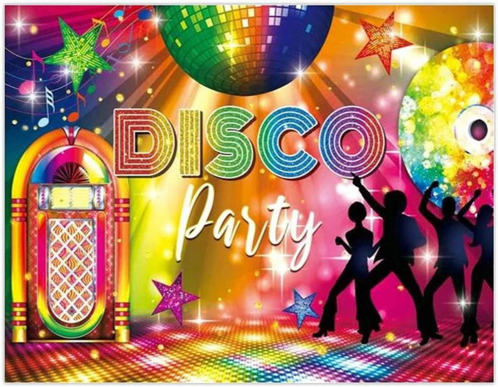 Neon Music Party Backdrop Musical Backdrop Disco Theme Neon - Etsy