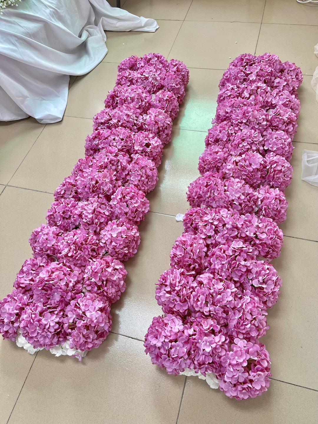 Purple Hydrangea Table Flower Runner,wedding Floral Garland,wedding ...