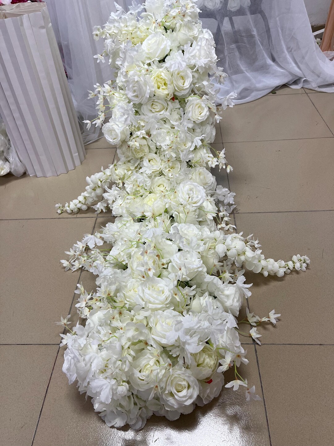 Cherry Blossom Rose Flower Runner,wedding Flower Arrrangement,table ...