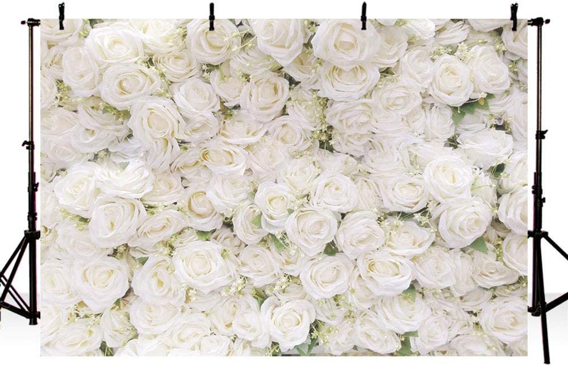White Rose Floral Wedding Photography Backdrop Decoration - Etsy