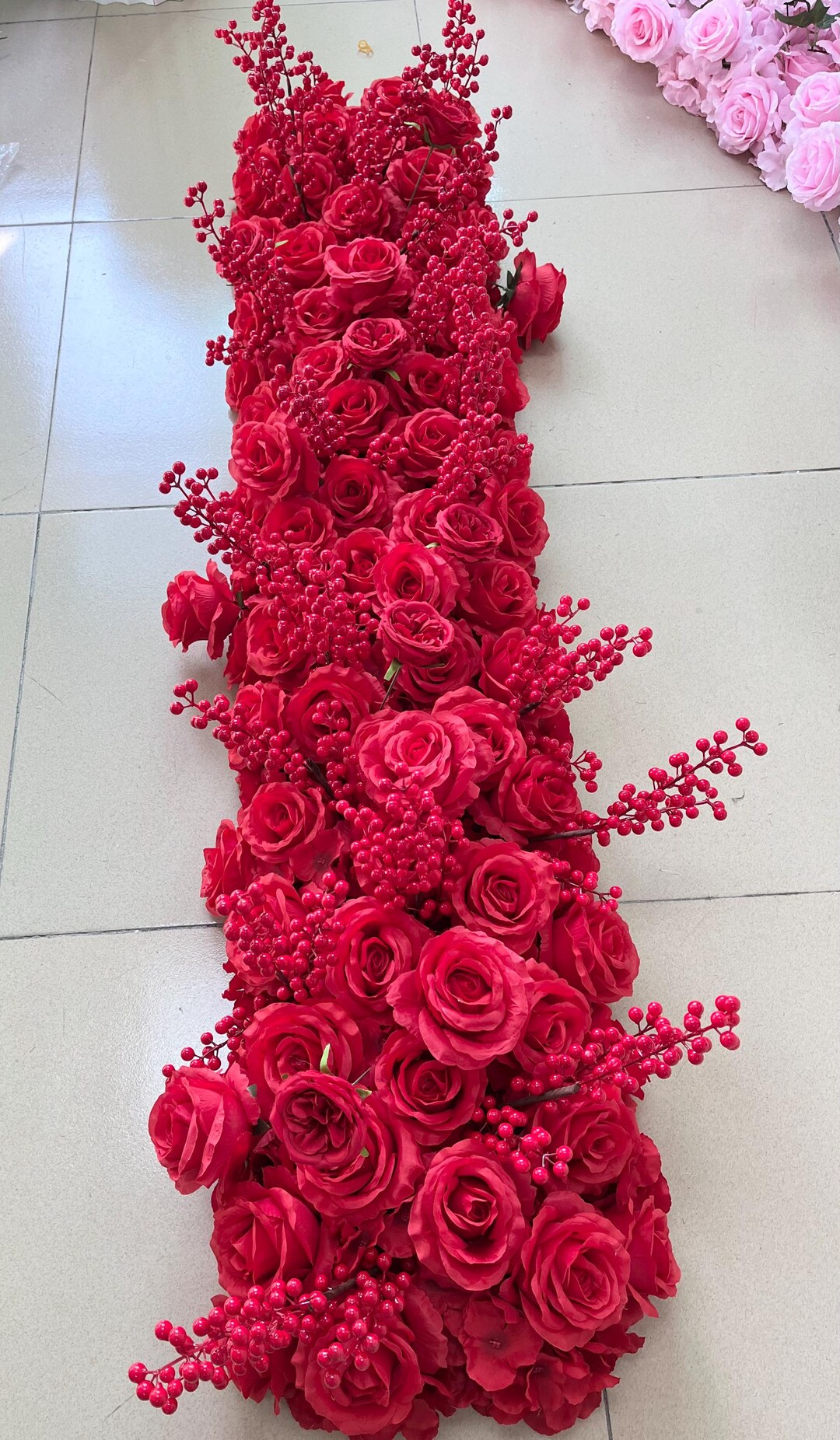 Red Rose Flower Runner,wedding Floral Arch Garland,wedding Arch Swag ...