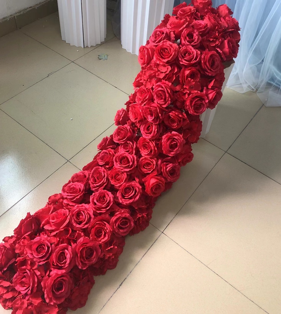 Luxury Red Rose Flower Garland,wedding Arch Swag,flower Arrrangement ...