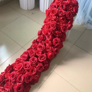 Luxury Red Rose Flower Garland,wedding Arch Swag,flower Arrrangement ...