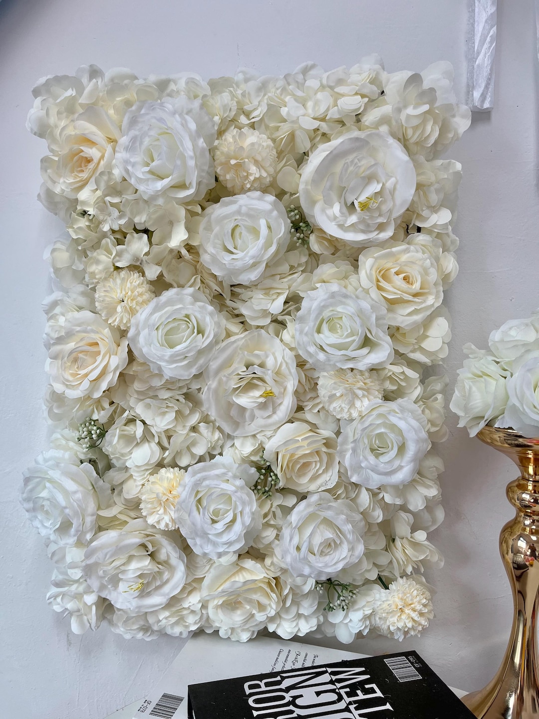 Cream White Rose Flower Wall for Wedding/party Home Stage Baby Shower ...