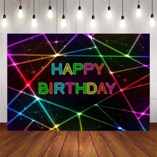 Neon Birthday Banner - Etsy