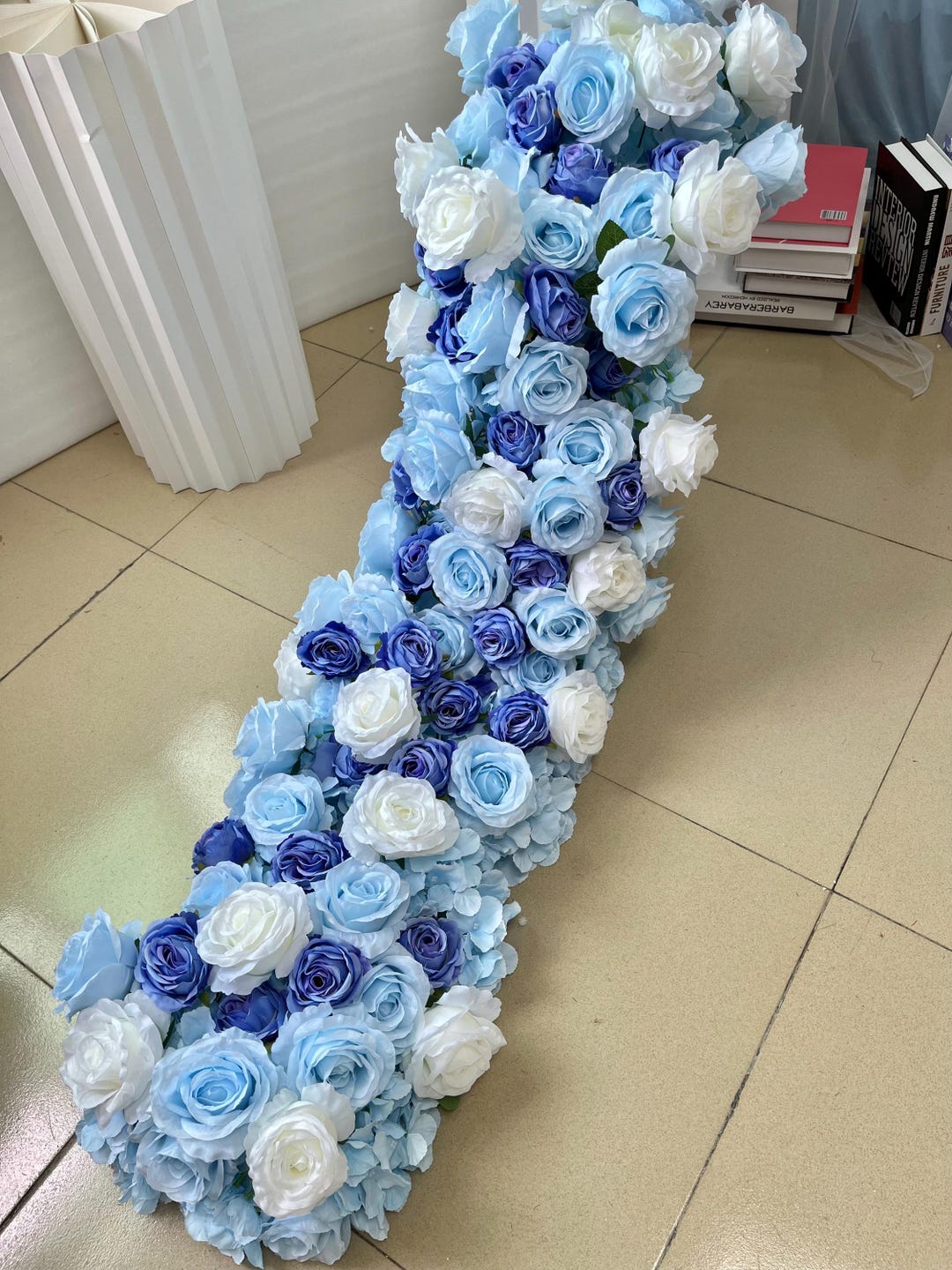 Misty Blue Rose Flower Garland,flower Runner,table Centerpiece,wedding ...