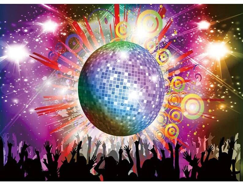 Neon Music Party Backdrop Musical Backdrop Disco Theme Neon - Etsy