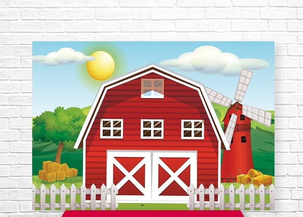 Red Farm Animals Party Backdrop for Kid Birthday Baby Shower - Etsy