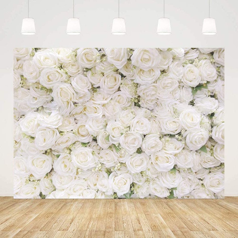 White Rose Floral Wedding Photography Backdrop Decoration - Etsy