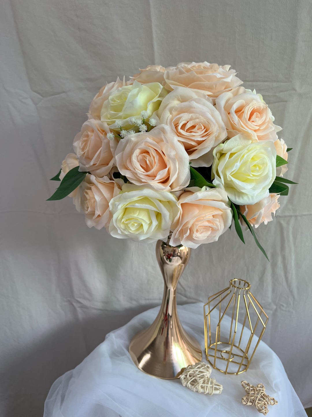 Champagne Rose Flower Ball Table Centerpieces,table Flower Ball,wedding ...