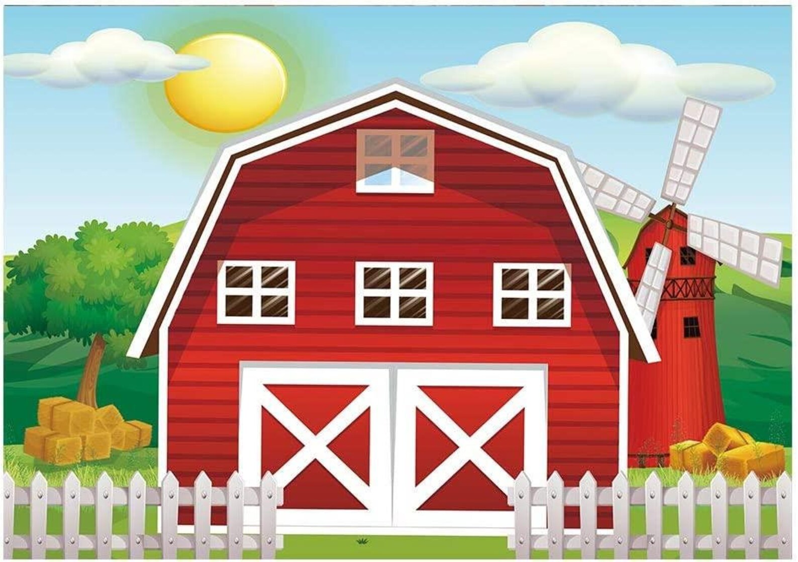 Red Farm Animals Party Backdrop for Kid Birthday Baby Shower - Etsy
