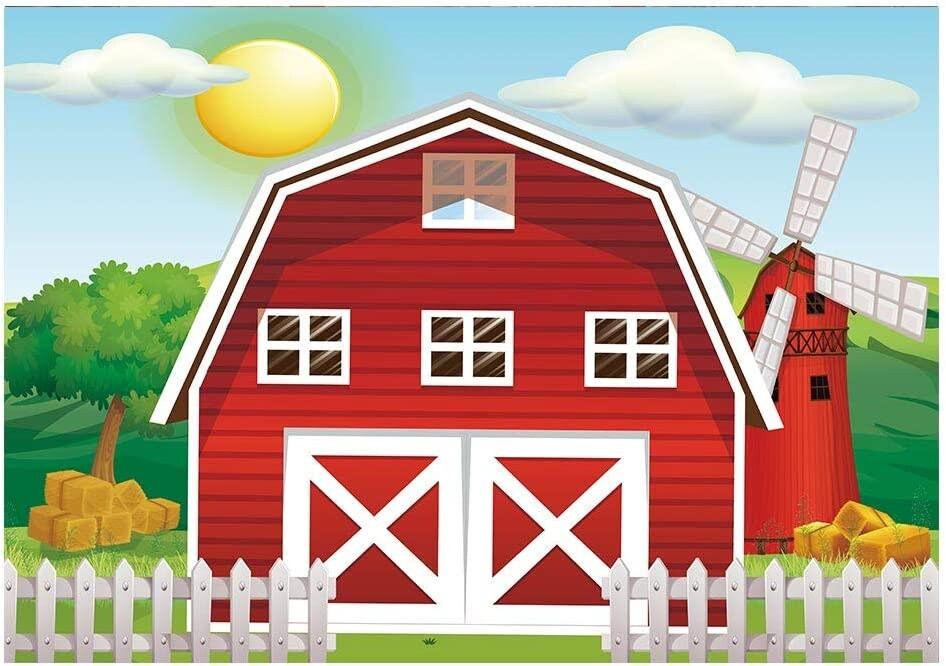 Red Farm Animals Party Backdrop for Kid Birthday Baby Shower - Etsy