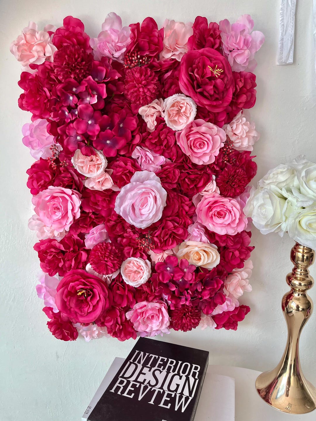 Custom Flower Wall,hot Pink Flower Panel for Wedding/party Living ...