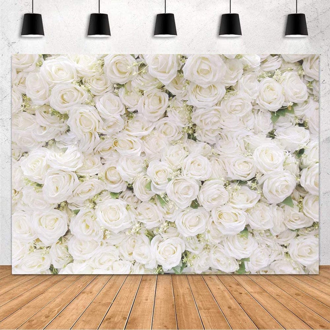 White Rose Floral Wedding Photography Backdrop Decoration - Etsy