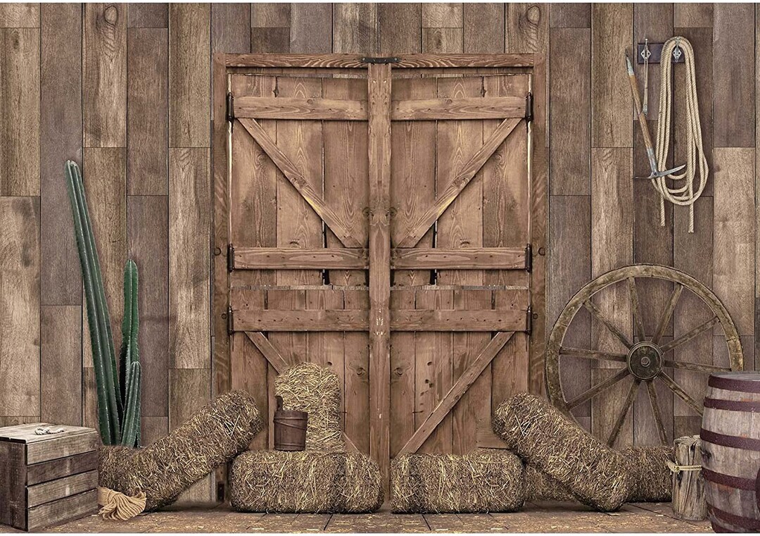 Western Fall Farm Cowboy Backdrop Rustic Barn Photography Background ...