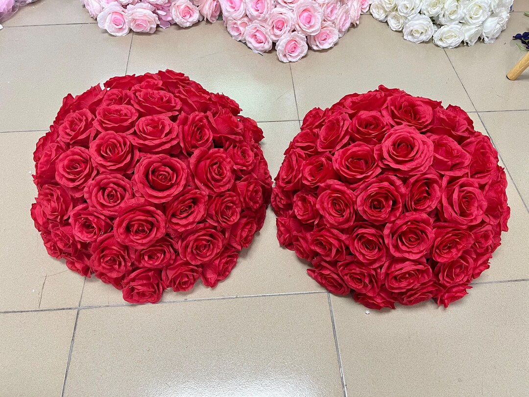 Red Wedding Flower Ball,red Rose FLOWER Centerpieces,table Flower Ball ...