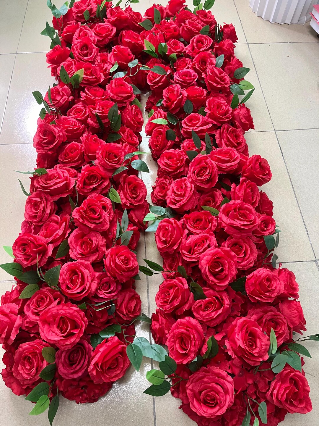 Red Rose Flower Garland,artificial Flower Runner,table Centerpiece ...