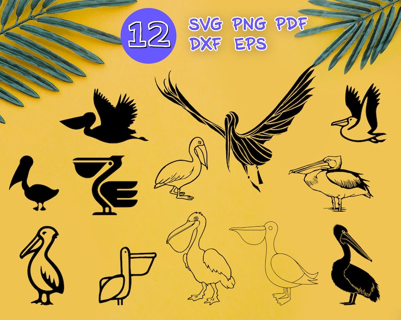 PELICAN SVG, Pelican Silhouette, Pelican Clipart, Pelican Vector ...