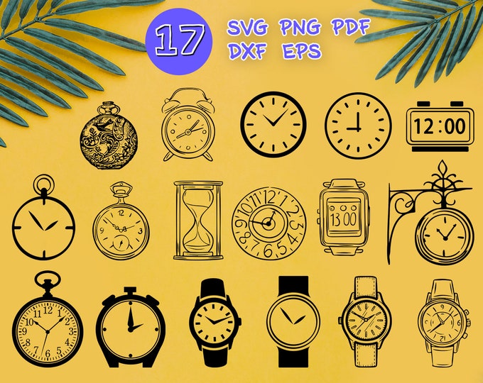 Clock SVG/ Watch SVG/ Time Svg/ Wall Clock Svg/ Clipart/ Cut Files ...