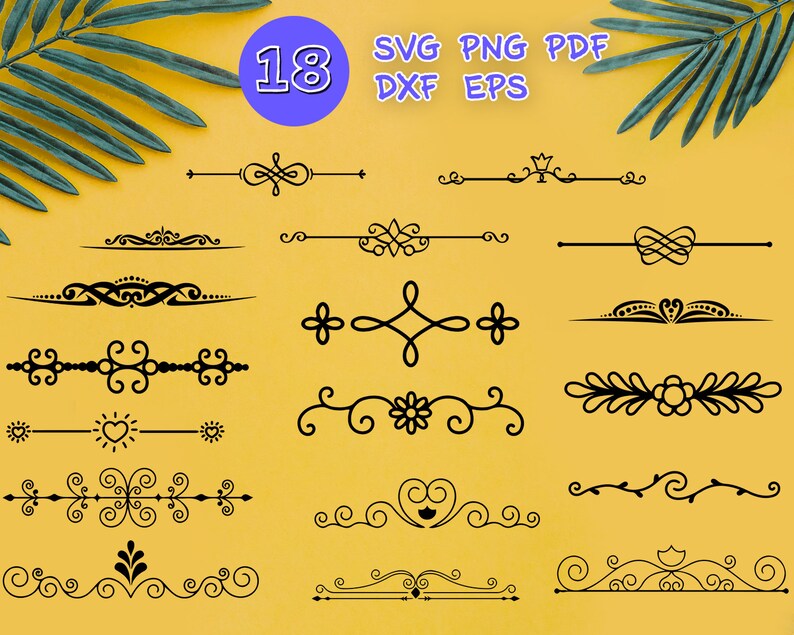 PAGE DEVIDERS SVG page decorations svg divider svg text | Etsy
