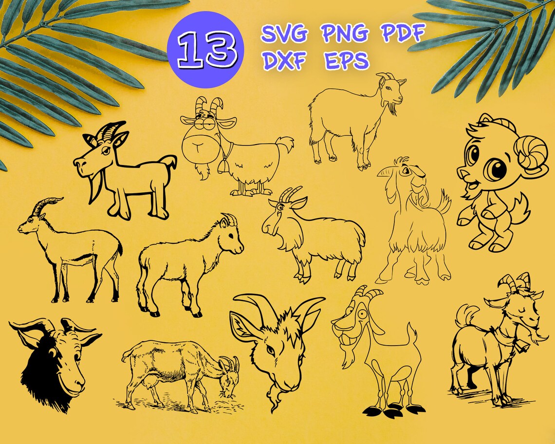 GOAT SVG Farm Svg Goat Silhouette Farm Animal Svg Goat - Etsy