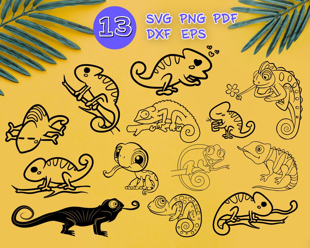 CHAMELEON SVG, Chameleon Clipart, Gecko Svg, Lizards Svg, Chameleon ...