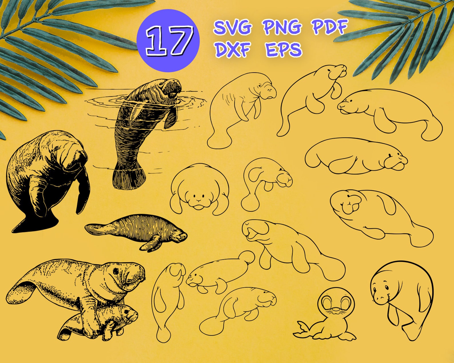 MANATEE SVG, Manatee Clipart, Manatee Svg, Manatee Cut File, Manatee ...