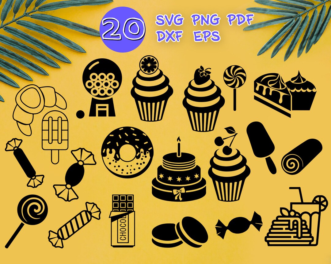 SWEETS SVG, Candy Svg, Cupcake Svg, Candy Cane Svg, Dessert Svg, Donut ...