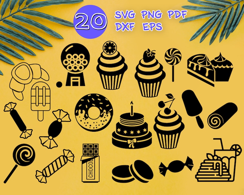 SWEETS SVG Candy Svg Cupcake Svg Candy Cane Svg Dessert | Etsy