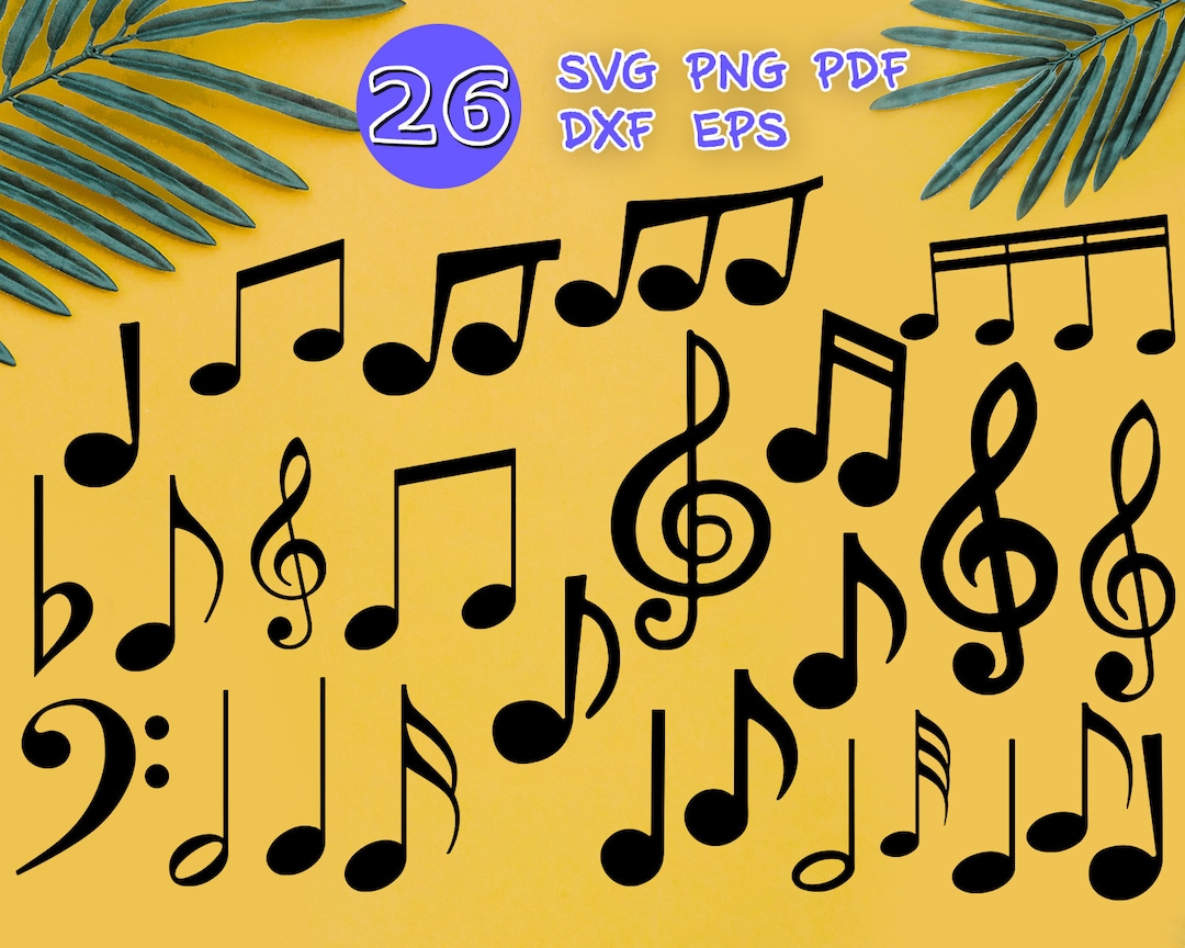 MUSIC NOTES SVG, Treble Clef Svg, Music Clipart, Musician Svg, Music ...