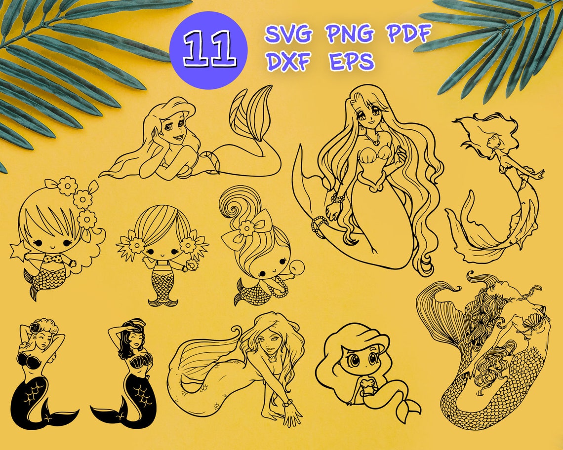 MERMAID SVG sirenita svg clipart sirena archivo de corte de | Etsy México
