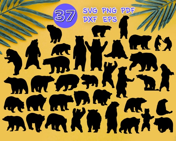 BEAR SVG silueta de oso svg papa oso svg mama oso clipart | Etsy