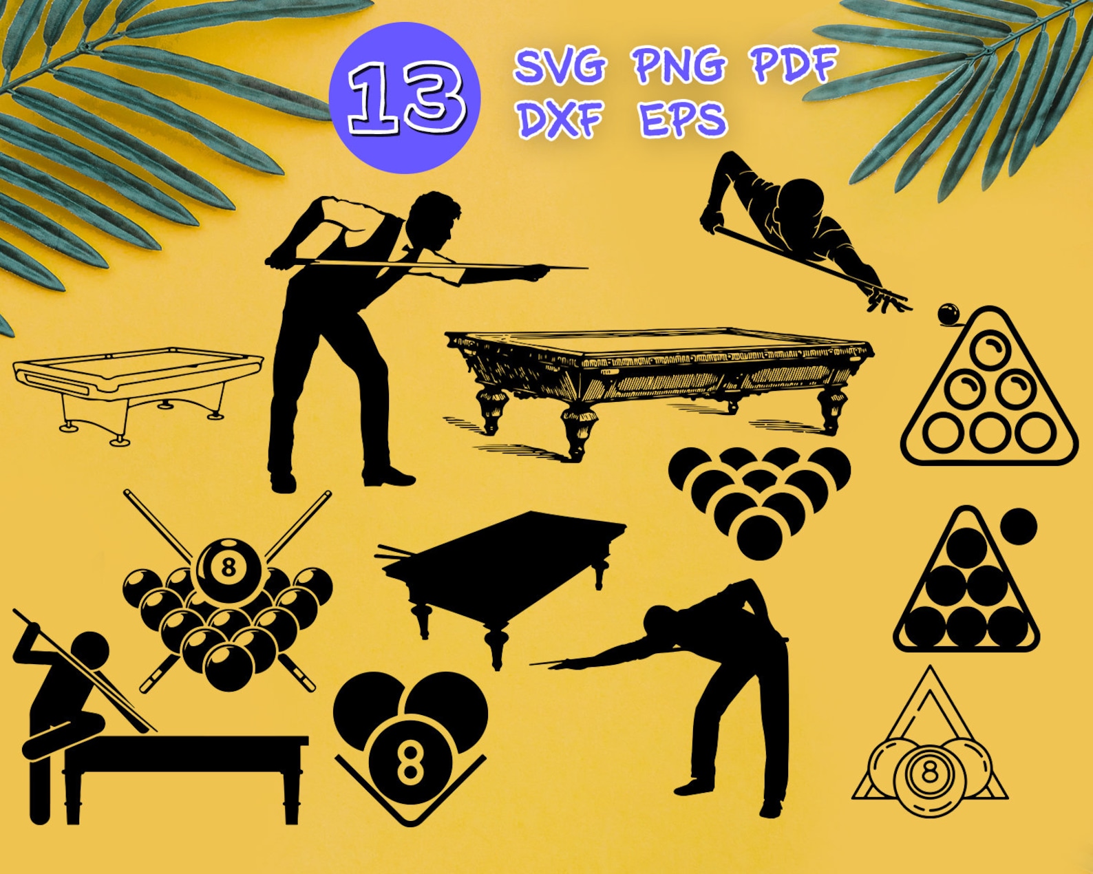 BILLIARD SVG Billiard Clipart Billiards Player Svg Billiard - Etsy