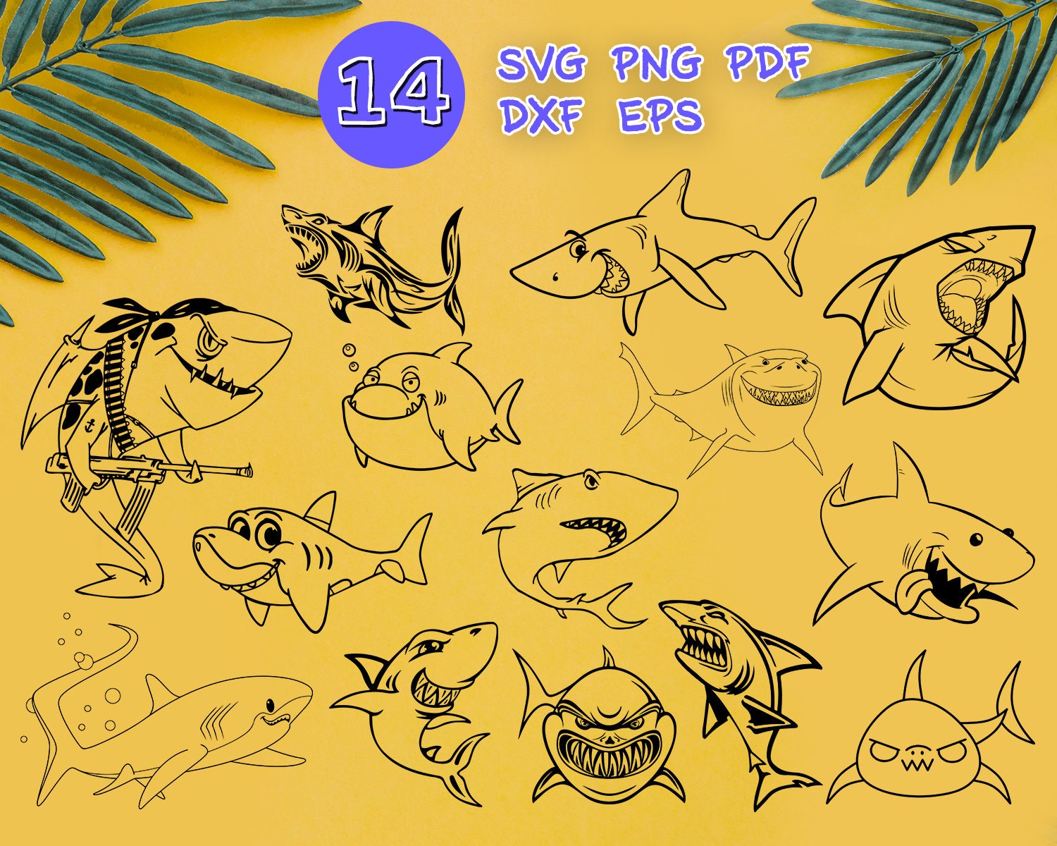 SHARK SVG Shark Family Svg Daddy Shark Svg Shark Birthday | Etsy