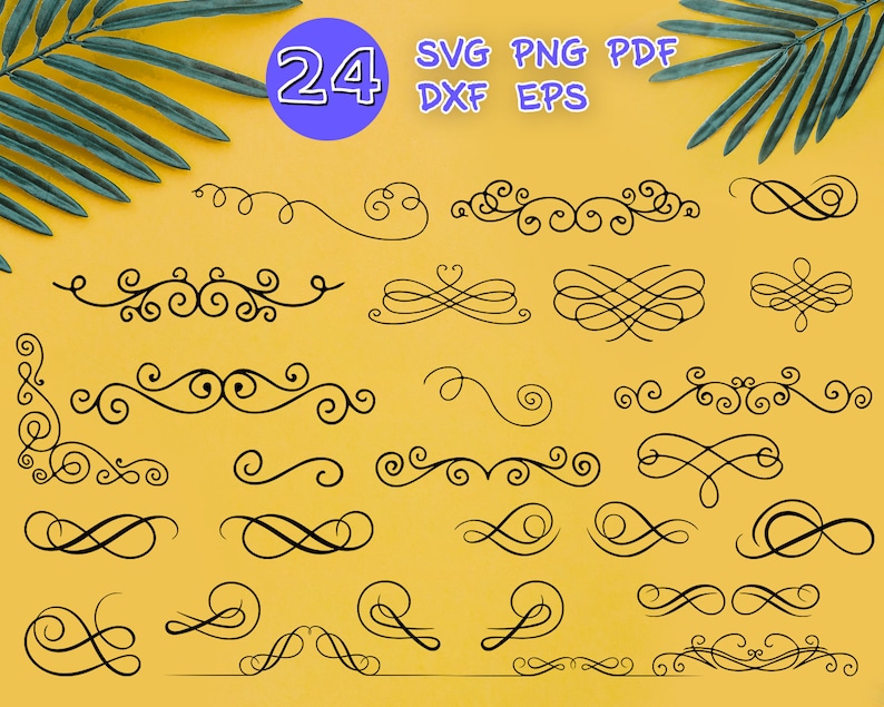 SWIRLS SVG Text Dividers Svg Decorative Svg Swirl Clipart - Etsy Australia