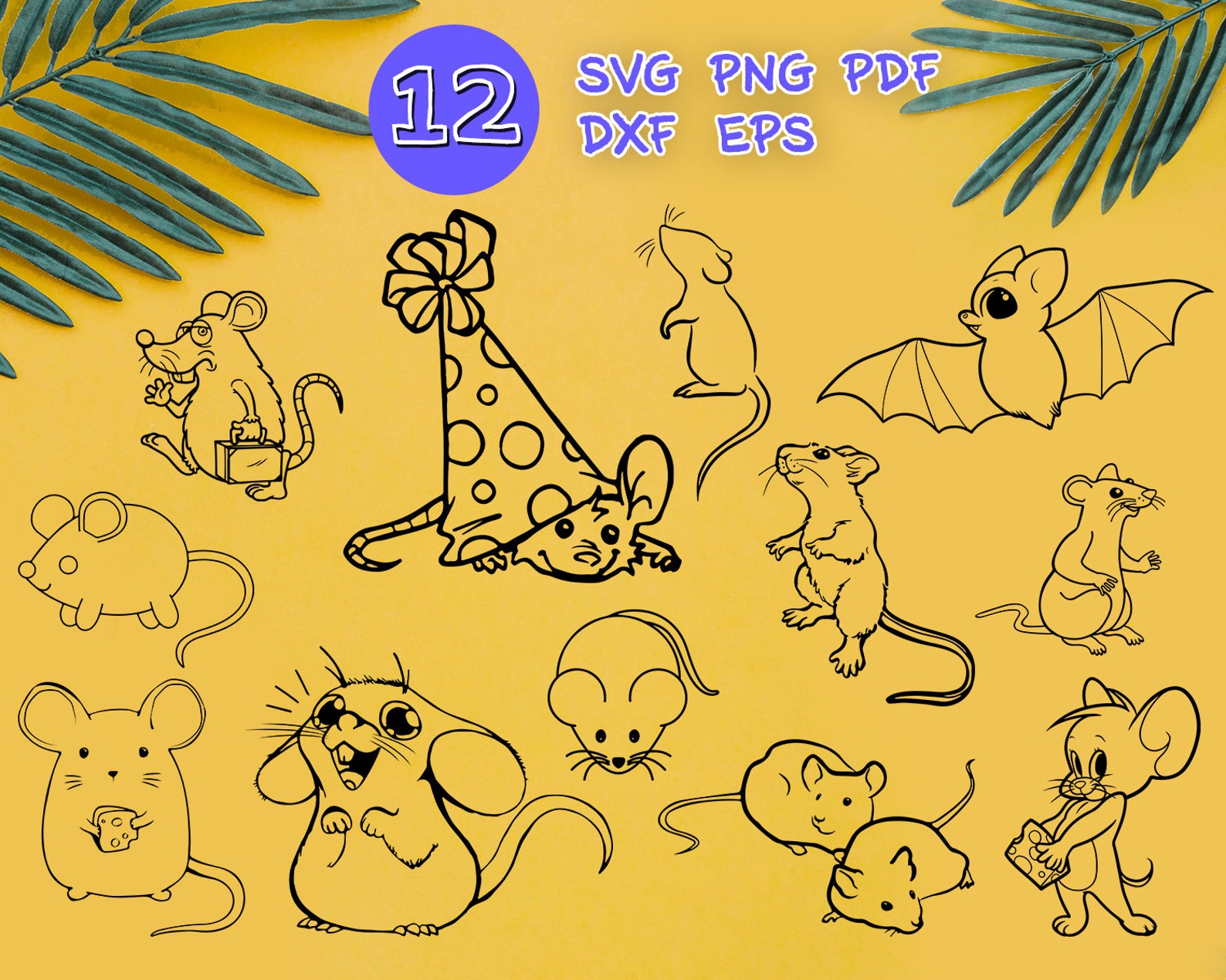 MOUSE SVG, Little Mouse Clipart, Mouse Silhouette, Mouse Decal, Clipart ...