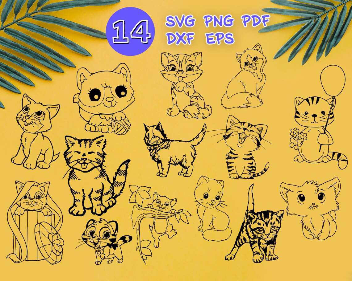 KITTEN SVG Cat Svg Kitty Svg Cute Cat Svg Cat Face Svg - Etsy