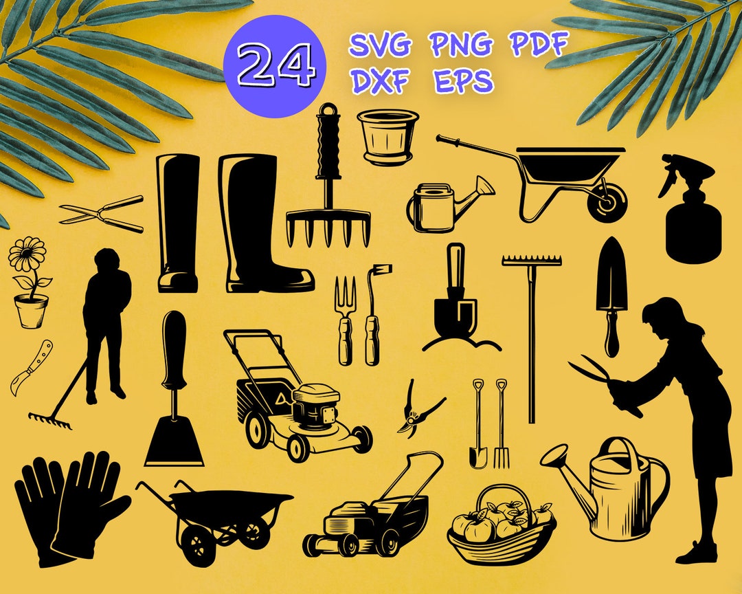 GARDEN TOOLS SVG, Gardening Svg, Garden Clipart, Gardener Svg, Tools ...