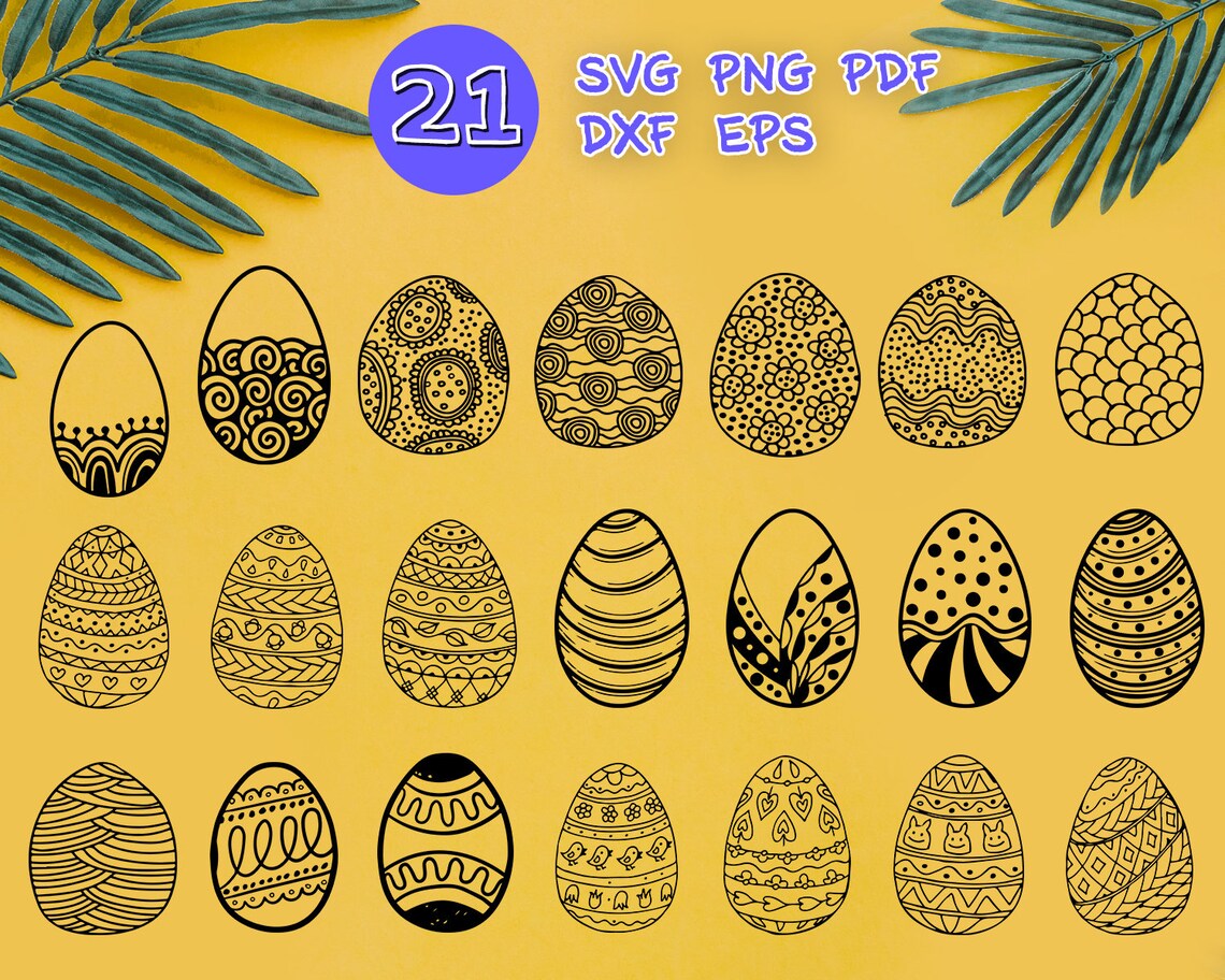 EASTER EGGS SVG Easter Cut File Easter Silhouetteeaster - Etsy