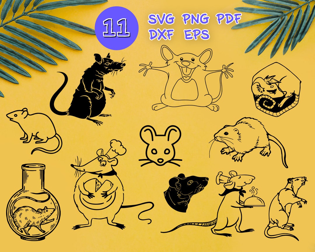 RAT SVG, Mouse Svg, Rats Svg, Rat Silhouette, Silhouette, Clipart ...