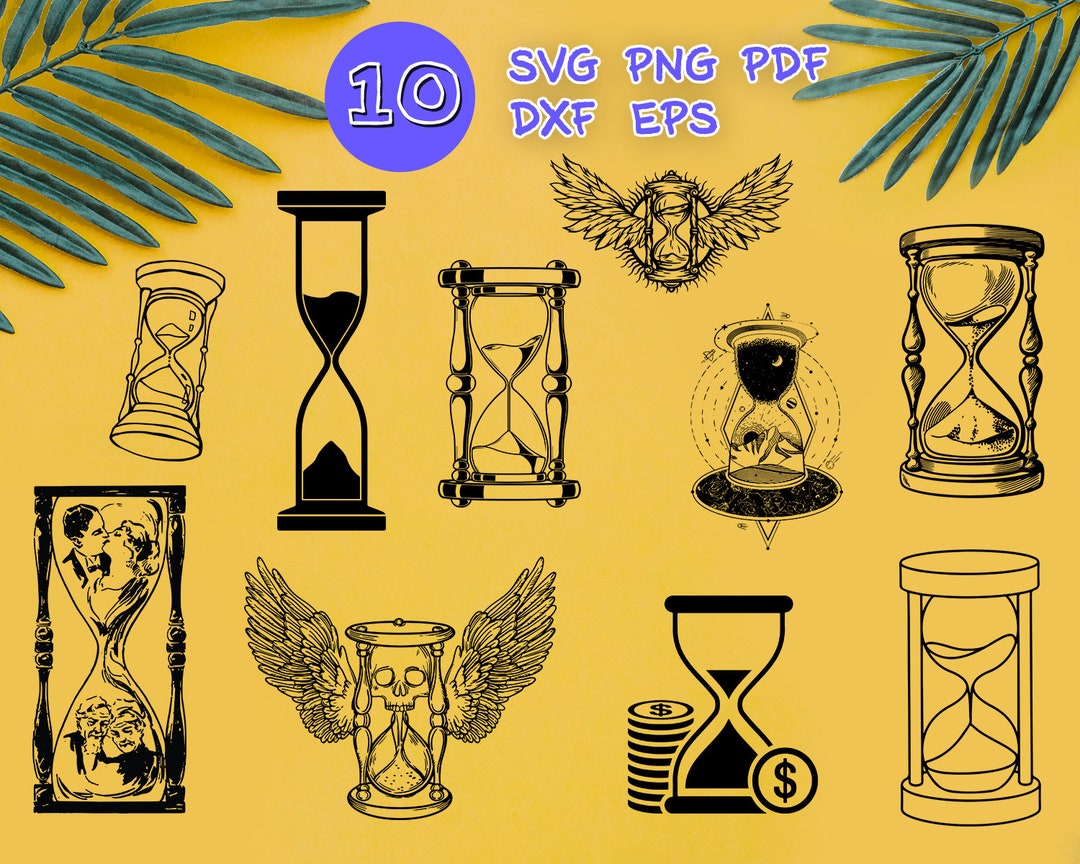 HOURGLASS SVG, Hourglass Clipart, Clock Cricut, Cactus Monogram, Clock ...