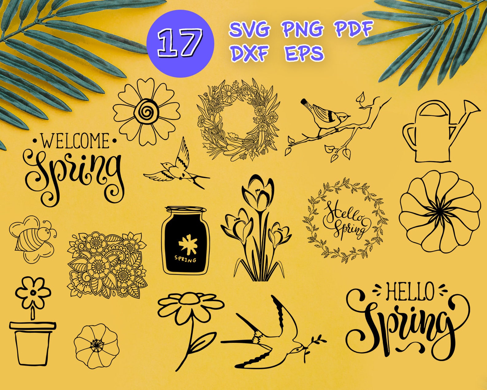 SPRING SVG Flowers Svg Spring Time Svg Spring Cut Files | Etsy