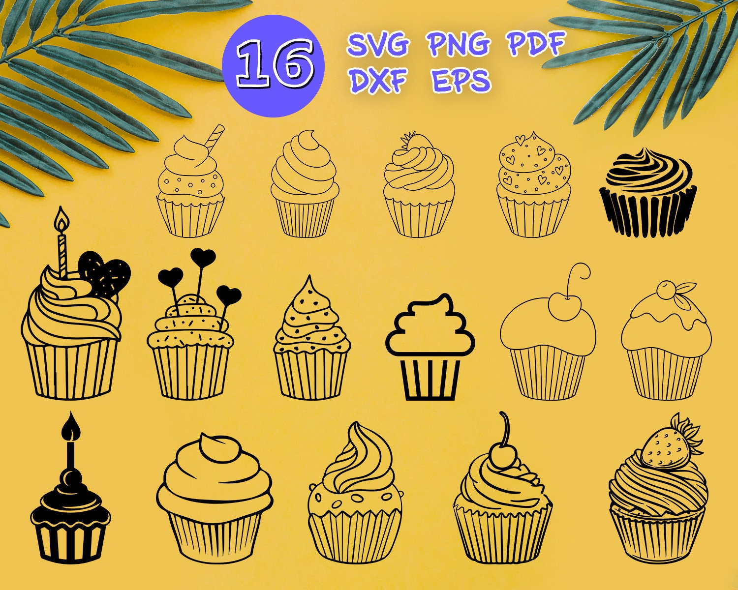 CUPCAKE SVG Birthday Svg Cupcake Clipartcupcake - Etsy