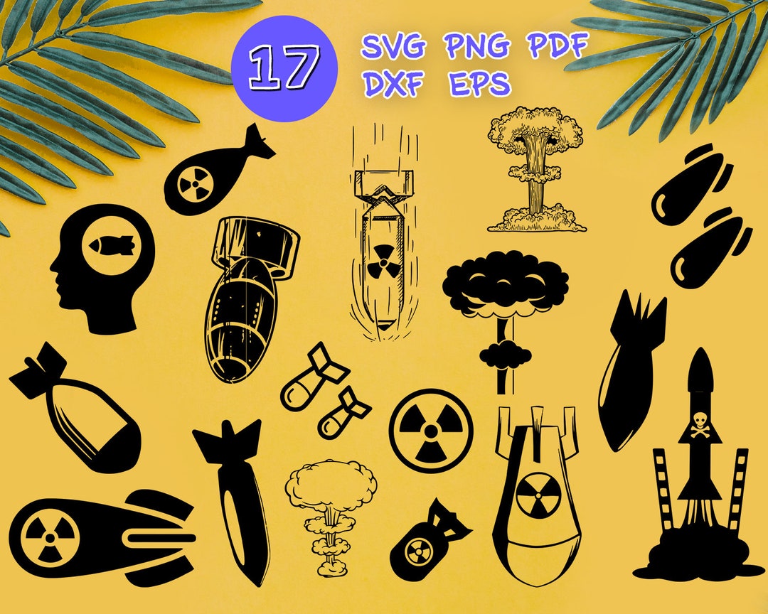 NUCLEAR BOMB SVG, Explosion Svg, Bomb Svg, Bomb Silhouette, Nuclear Svg ...