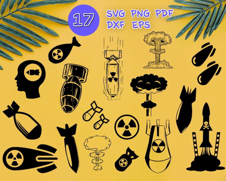 NUCLEAR BOMB SVG, Explosion Svg, Bomb Svg, Bomb Silhouette, Nuclear Svg ...