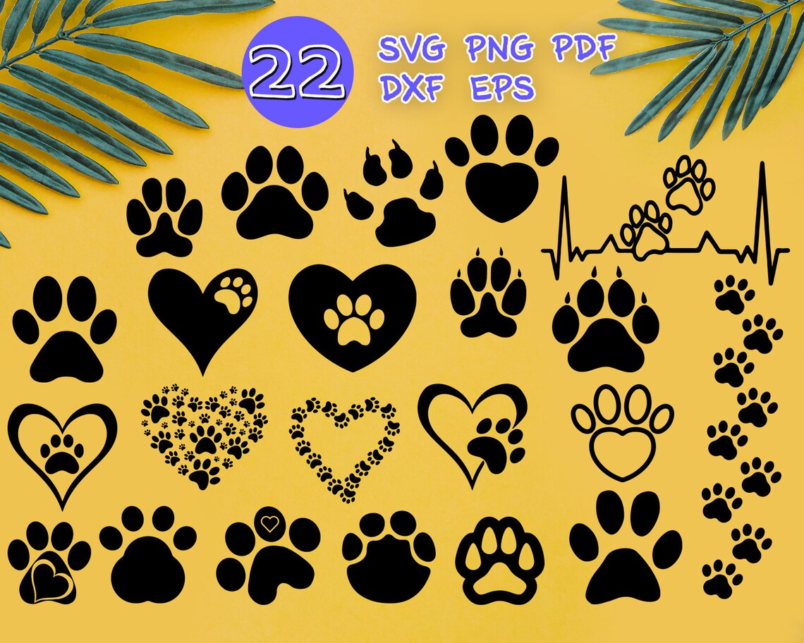 PAW Print SVG Pfote Herz Svg Pfote Druck Monogramm Pfote - Etsy.de