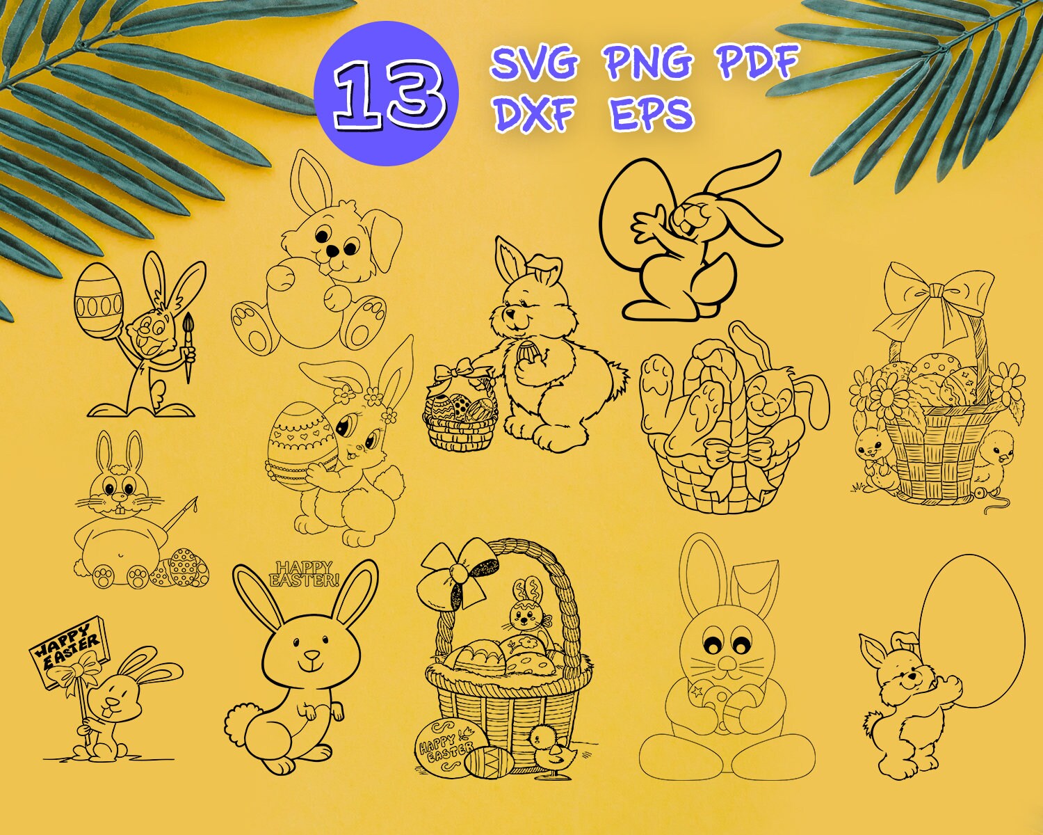 EASTER BUNNY SVG easter svg rabbit svg happy easter svg | Etsy