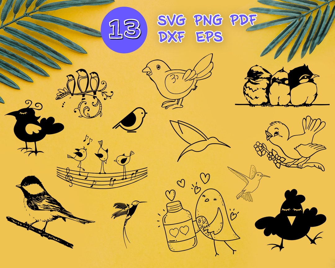 LITTLE BIRDS SVG, Baby Bird Svg, Bird Dxf, Reggae Svg, Silhouette ...